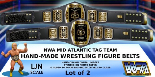 NWA MID ATLANTIC Hand Made Ljn Scale Tag Team Championship Themed Belts ...