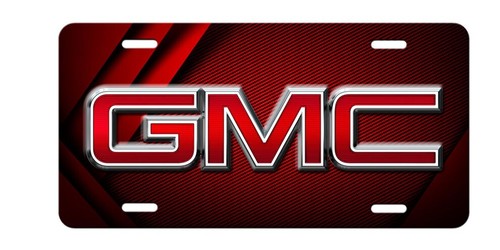 GMC Inspired Art on Simulated Red Carbon Fiber Aluminum License Plate ...