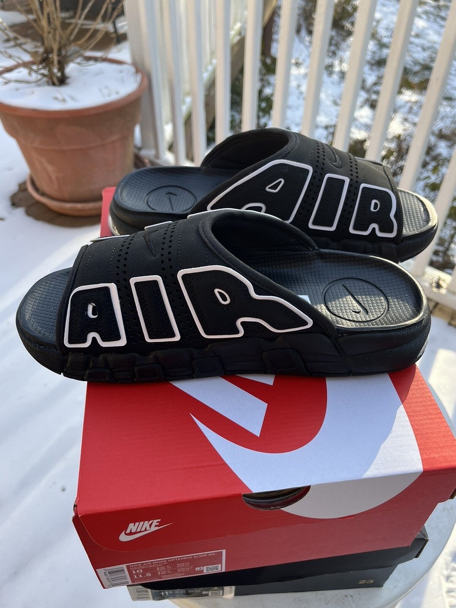 Nike Air More Uptempo Slide OG Black White Men's Size 10 Nike Air More Uptempo Slide OG Black White Men's Size 10