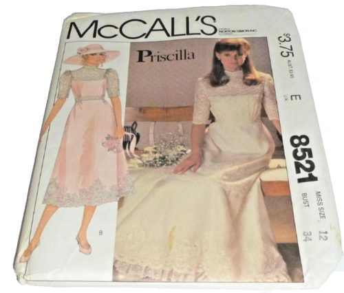1983 Bridal Wedding VTG Gown Priscilla of Boston Sewing Pattern Classic ...