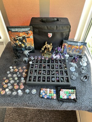 Warhammer 40k Approx 77 Figures, Book, Accessories & Carry Bag Complete ...