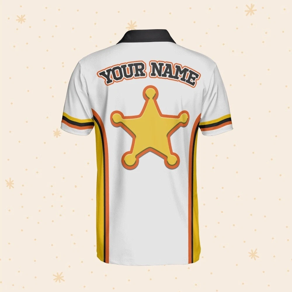 Men's XL Custom Disney Toy Story Woody Polo Simple Caro White, Business ...
