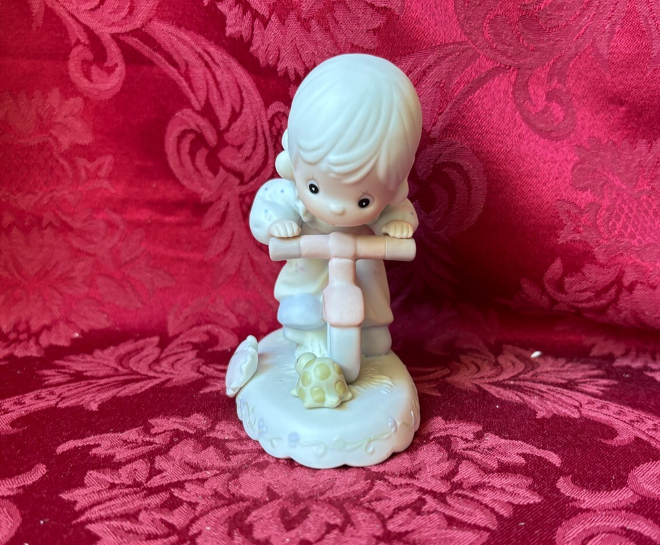 PRECIOUS MOMENTS 1994 "136255" "GIRL WITH BICYCLE, AGE 6" NEW IN BOX ...