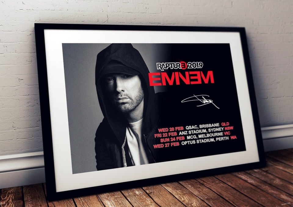 Eminem Australia Tour 2019 Autpgraphed Poster Print. A3 A2 A1 Sizes ...