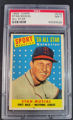 Stan Musial 1958 Topps All Star #476 PSA 7 Near Mint Cardinals HOF | eBay