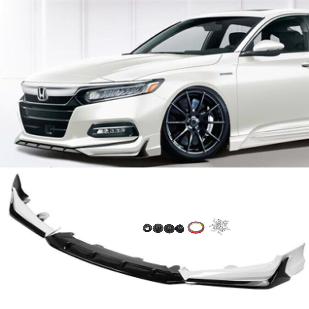 Painted White Pearl Front Bumper Lip Kit Splitter For Honda Accord 2018 ...