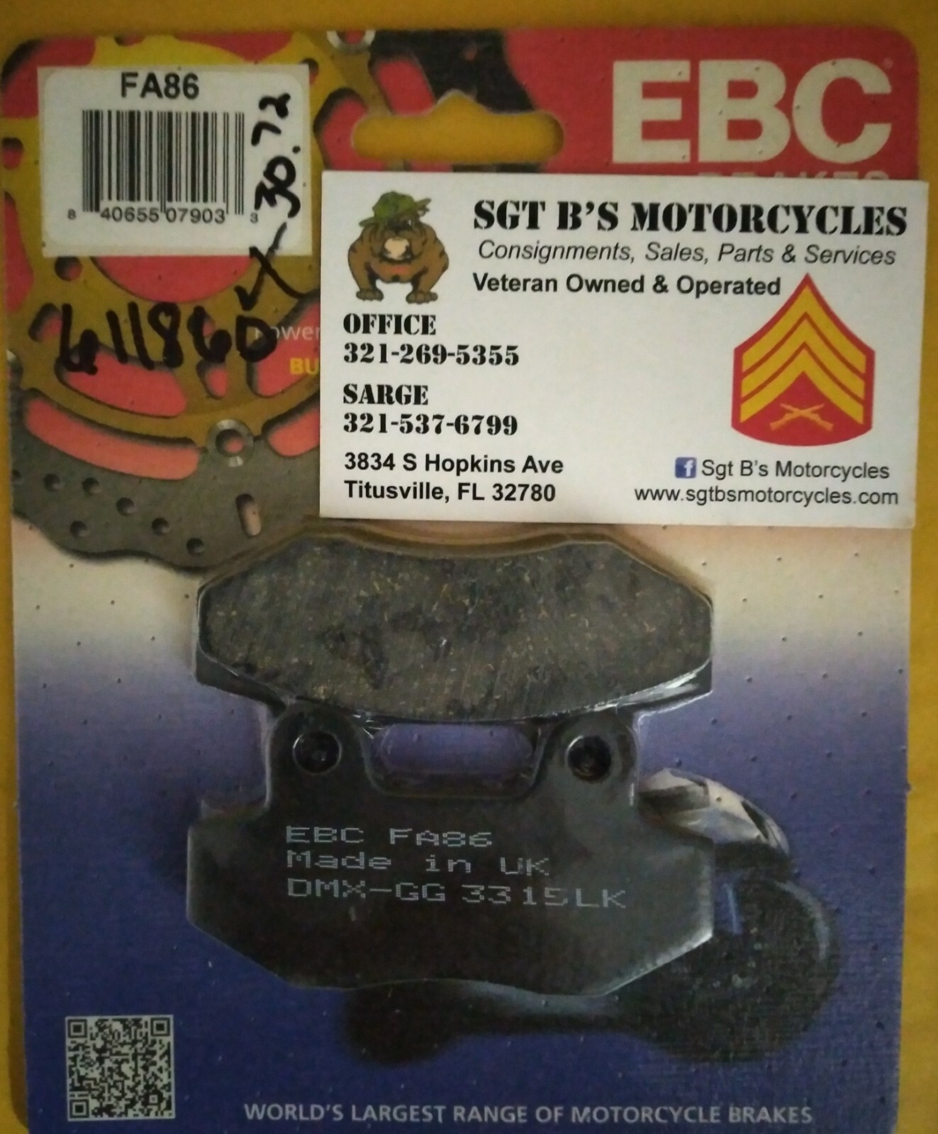 EBC - FA86 - Organic Brake Pads | eBay
