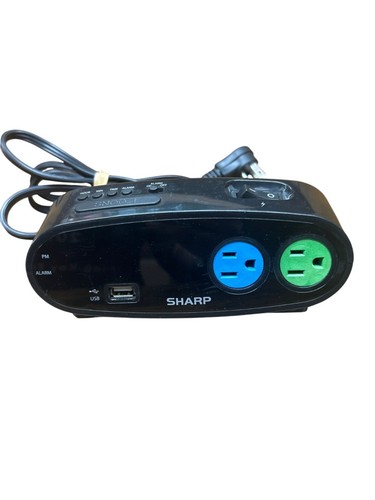 Sharp Multipurpose LED Alarm Clock With USB Port & Dual Outlet Power ...