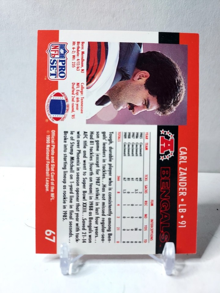 1990 Pro Set #67 Carl Zander Cincinnati Bengals | eBay