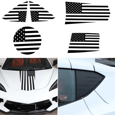 For Corvette C8 Window Decal American US Flag Sticker Window Oil tank ...