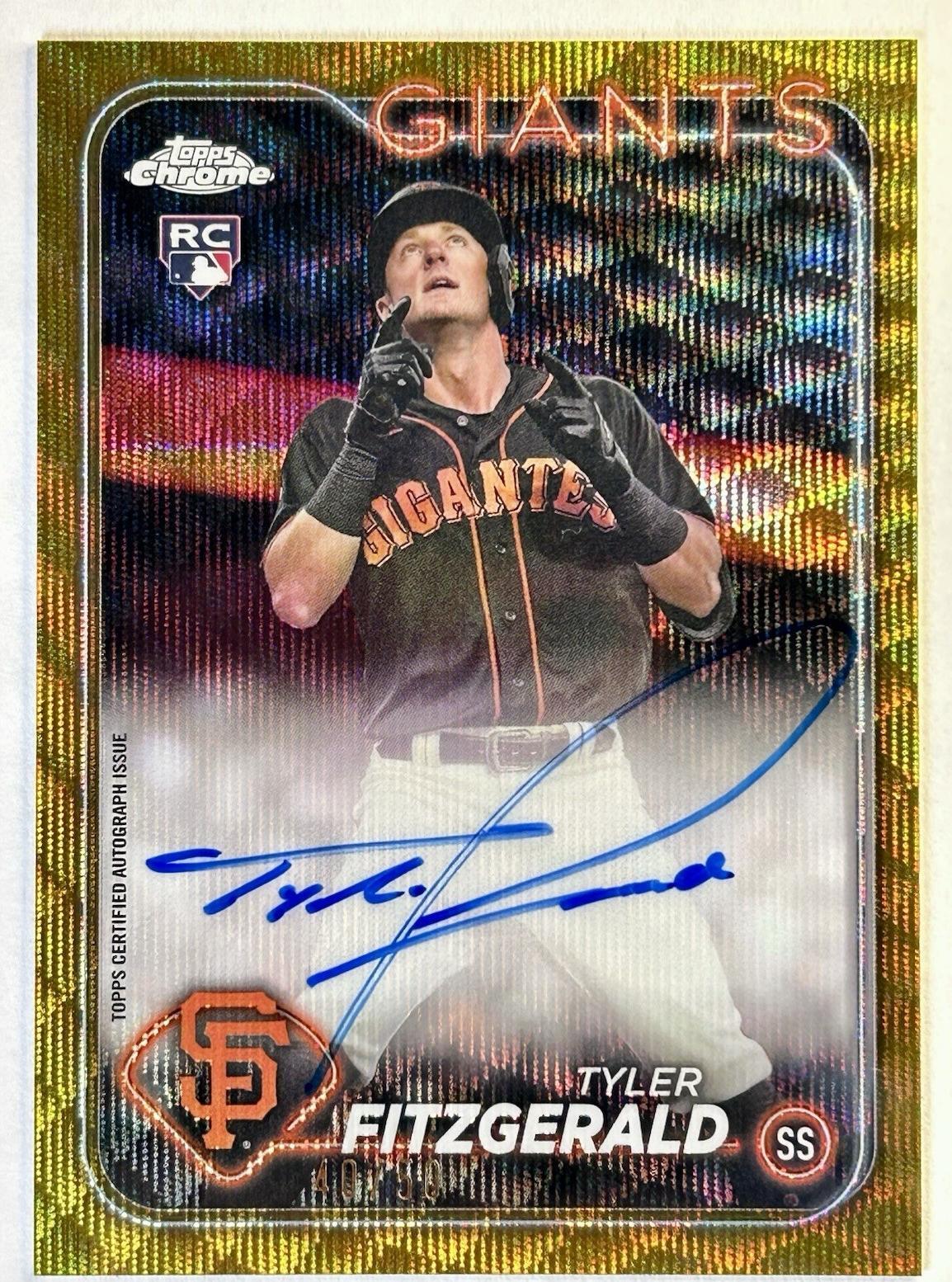 2024 Topps Chrome - Rookie Autographs Tyler Fitzgerald #RA-TF Gold Wave ...