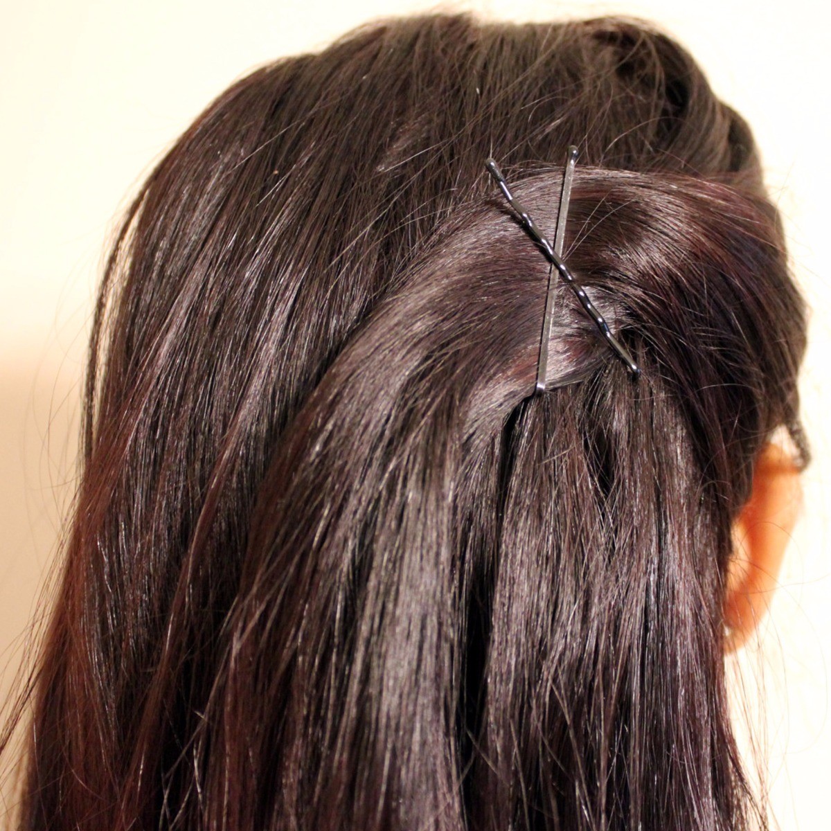 5cm MEDIUM NATURAL BLACK HAIR GRIPS Slides Bobby Granny Kirby Pins Wavy ...