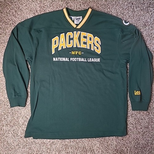 NFL Lee Sport Green Bay Packers Wisconsin Green Long Sleeve Shirt Men's ...
