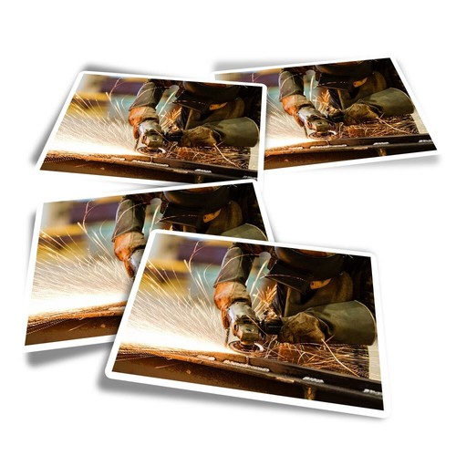 4x Rectangle Stickers - Grinding Metalwork Metal Grinder #16146 | eBay