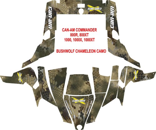 Can am Commander side by side utv Wrap Decal Sticker kit bushwolf ...