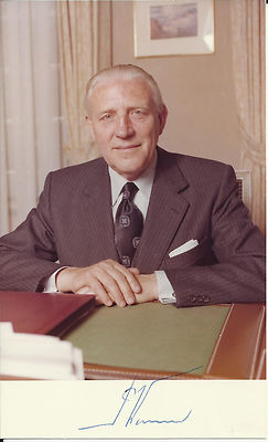Pierre Werner - Prime Minister of Luxembourg Autographed 3x5 Photo with ...
