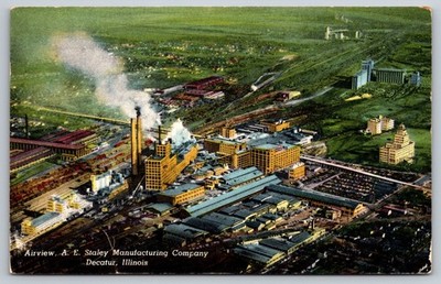 Postcard Illinois Decatur Stanley Manufacturing Co Aerial View c1964 ...
