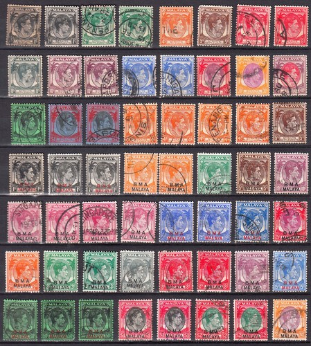 STRAITS SETTLEMENTS 1937 1945 lot of 56 stamps british colonies ...