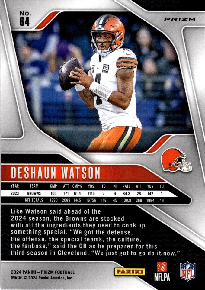 2024 Panini Prizm - Deshaun Watson #64 Silver Prizm | eBay