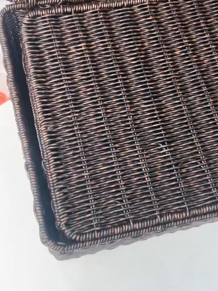 2pc XL Storage Basket with Lid Resin Woven Wicker Box in size ...