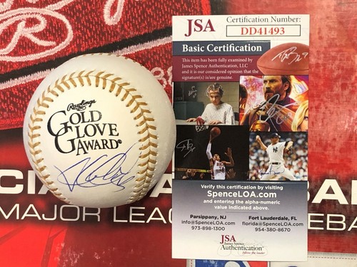 JSA Kole Calhoun Signed Official Gold Glove Baseball COA Los Angeles ...