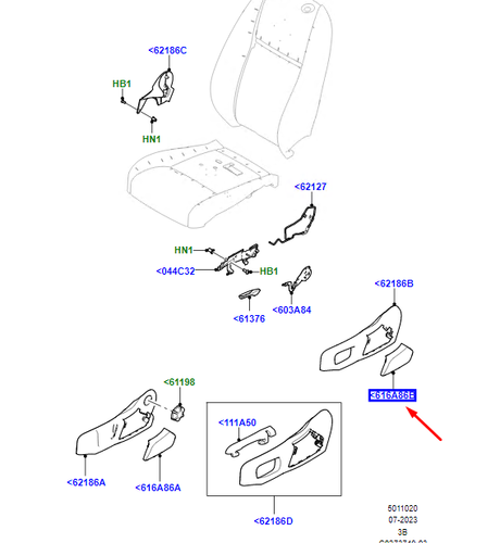 LR RR VELAR L560 Front Seat Left Outer Valance Panel Trim LR080702 NEW ...