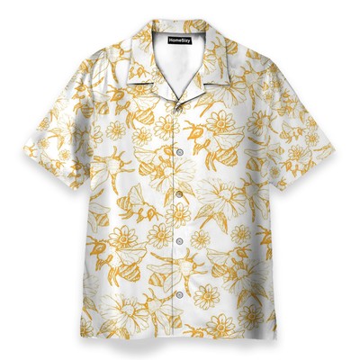 Bees Mens Buttons Up Shirts Hawaiian Shirt Beach Shorts | eBay