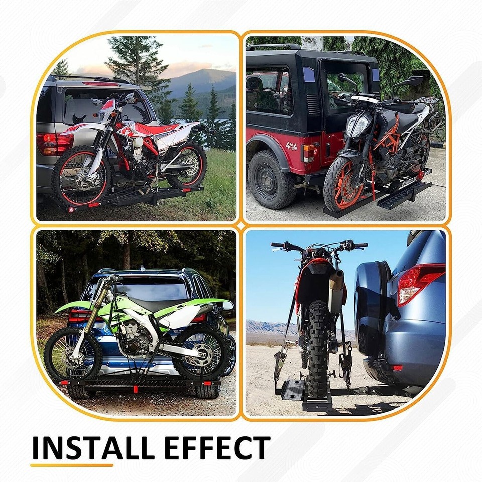 Bike Steel Motorcycle Scooter Dirtbike Carrier Hauler Hitch Mount Rack ...