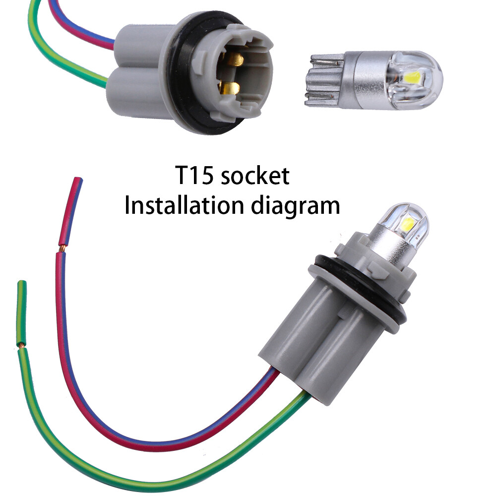 2x T15 Socket Connector Bulb Base Car Backup Reverse Lamp Holder ...