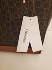 Calvin Klein Womens Medium Tote Handbag Bonus Card Case CK Logo Brown ...