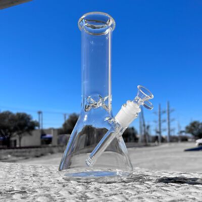 10" Thick Heavy Wall Clear 50x5mm Glass Bong Beaker Hookah Water Pipe ...