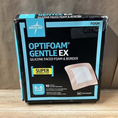 Medline Optifoam Gentle EX Foam Sterile Wound Dressing Pad 6x6 Square ...