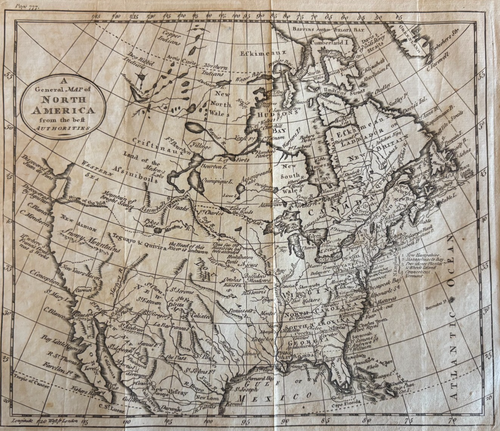 1792 MAP NORTH AMERICA CALIFORNIA WEST FLORIDA NEW ENGLAND Engraved by ...