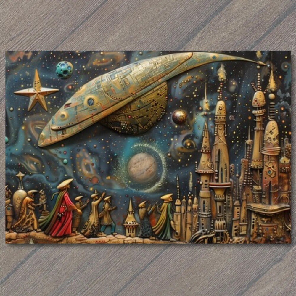 POSTCARD Alien God Civilization Religious Deity Ceremony Sacred Ritual ...