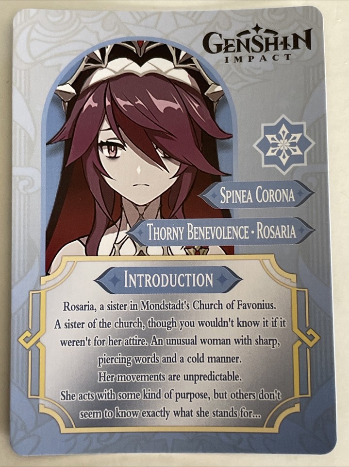 ROSARIA SPINEA CORONA Genshin Impact Anime Custom TCG CCG Card | eBay