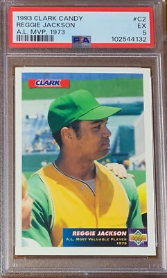 1993 Clark Candy Baseball #C2 Reggie Jackson New York Yankees Oakland A ...
