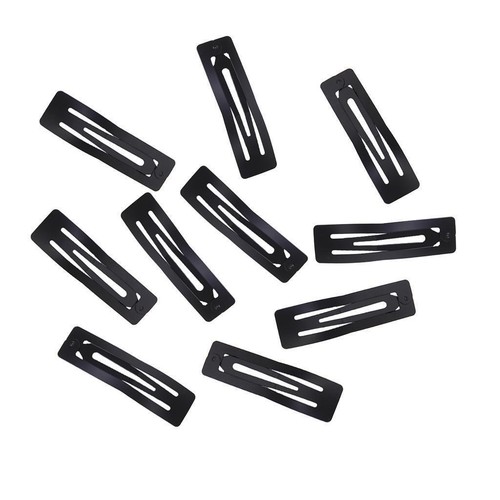 10pcs Black Metal Rectangular Hair Clip Blank Snap Hair Clips 3 Inch ...