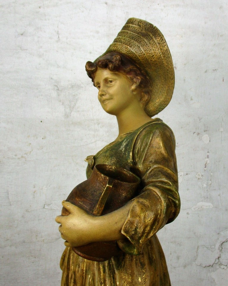 Statue Goldscheider signed E. Tell Terracotta Water Carrier Jugendstil ...