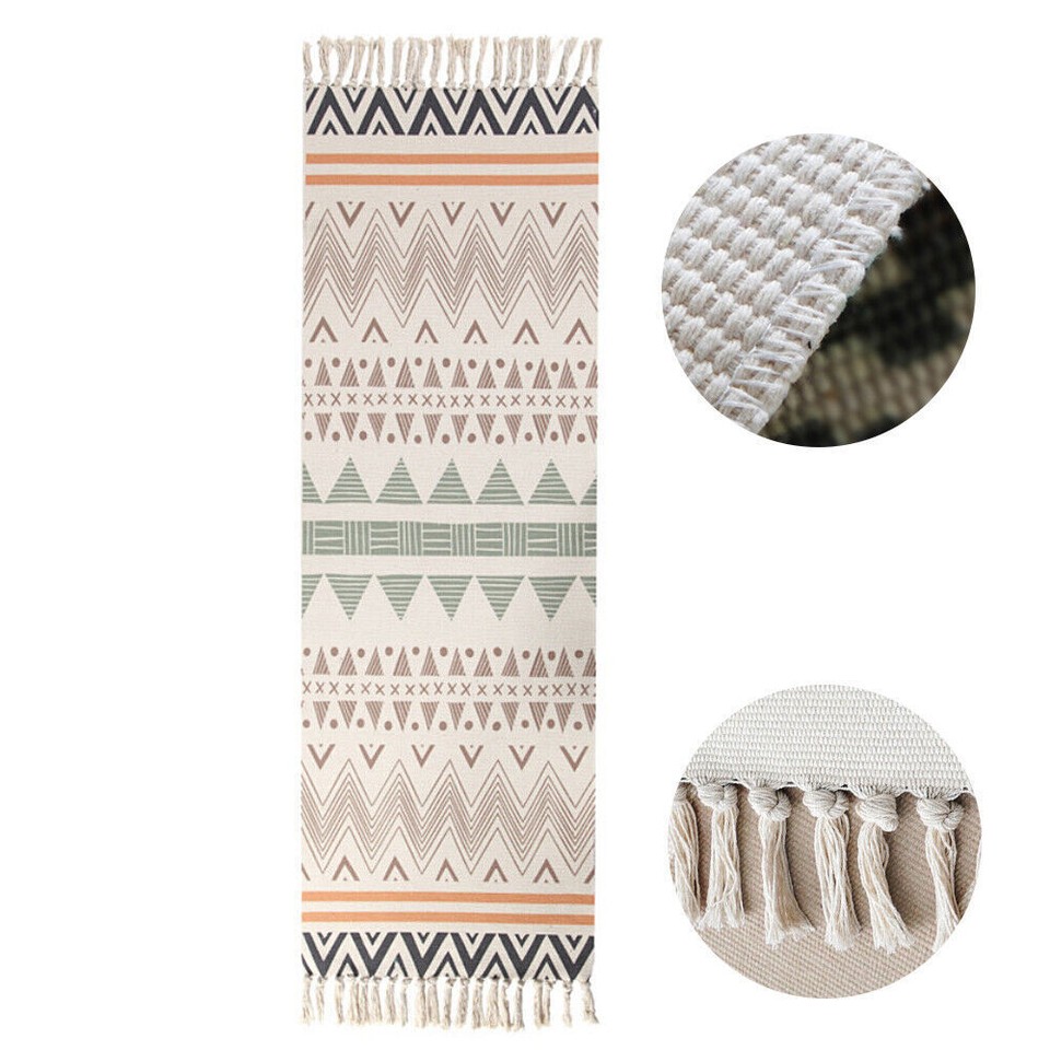 Runner Area Rug for Living Room Macrame Boho Tapestry Tassels Bathroom ...