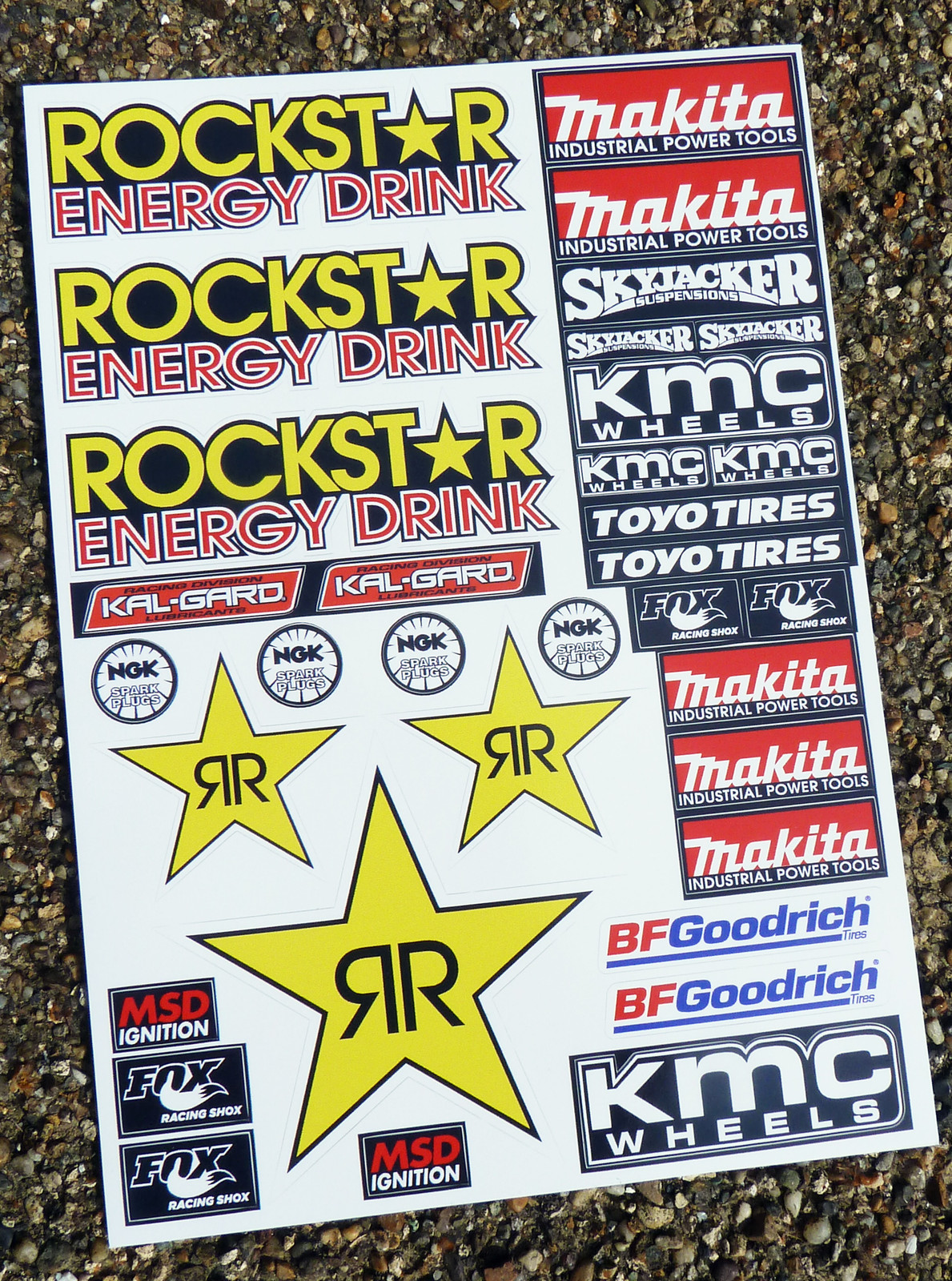 18th scale RC ROCKSTAR racing stickers decals to fit losi xray hpi ...