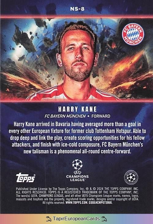 Harry Kane Topps UCC Flagship Jade 2024 Now Starring SP One Per Box ...