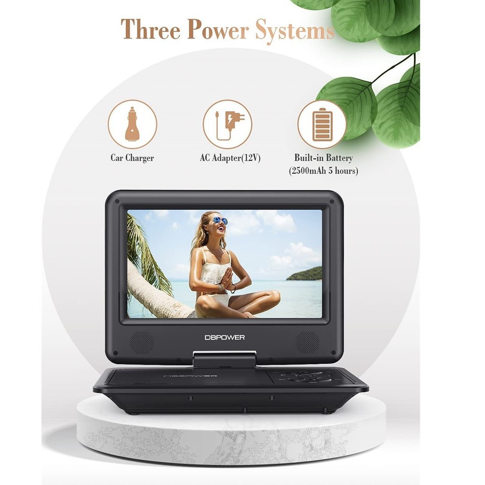 TENKER 11.5" Portable DVD Player Rechargeable Swivel Screen CD DVD SD ...