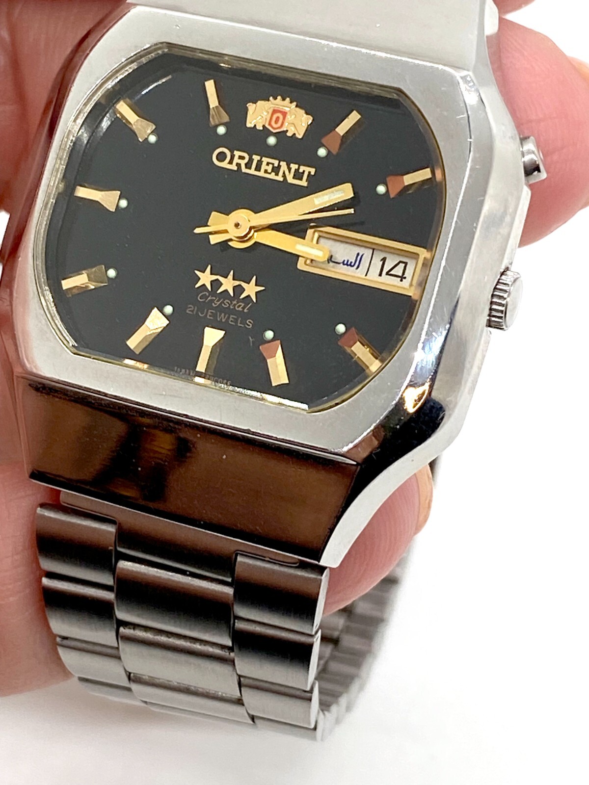 Vintage Orient 3 stars automatic watch black dial vintage