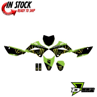 D'COR Monster Energy Slash Graphics Kit Kawasaki KLX110 2010-2023 NEW ...
