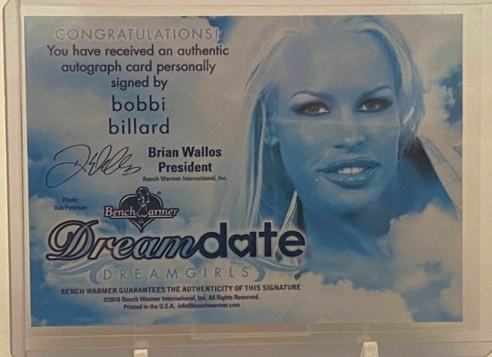 BOBBI BILLARD BENCHWARMER DREAM DATE AUTHENTIC AUTOGRAPH AUTO CARD #4/5 ...