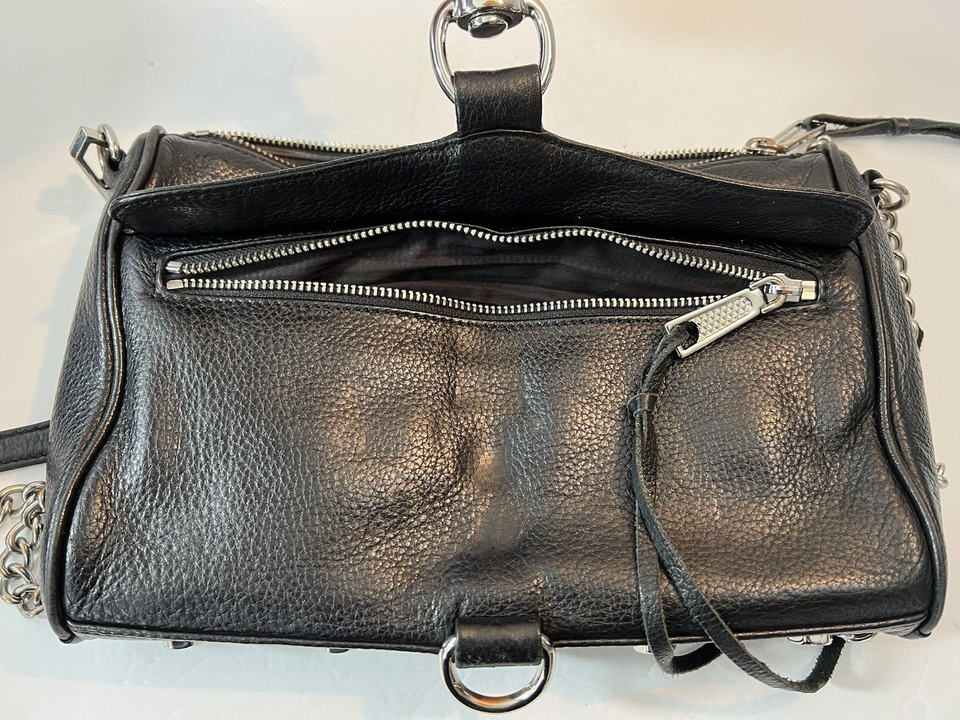 Rebecca Minkoff Black Leather MAC Crossbody Purse Bag | eBay