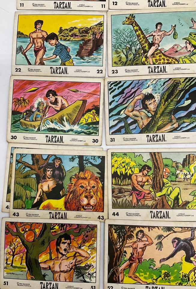 Anglo Confectionery Tarzan card bundle x32 1966 good condition N1 | eBay UK
