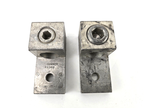 2pc Burndy KA36U Aluminum Mechanical Lug 2-600MCM Single Conductor 1 ...