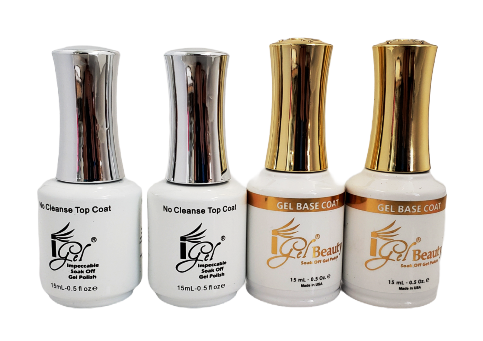 IGEL Impeccable Soak Off Gel No-Wipe Top Coat + Base Coat 0.5 oz 2packs ...