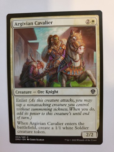 MTG Magic The Gathering Card Argivian Cavalier Creature Orc Knight ...